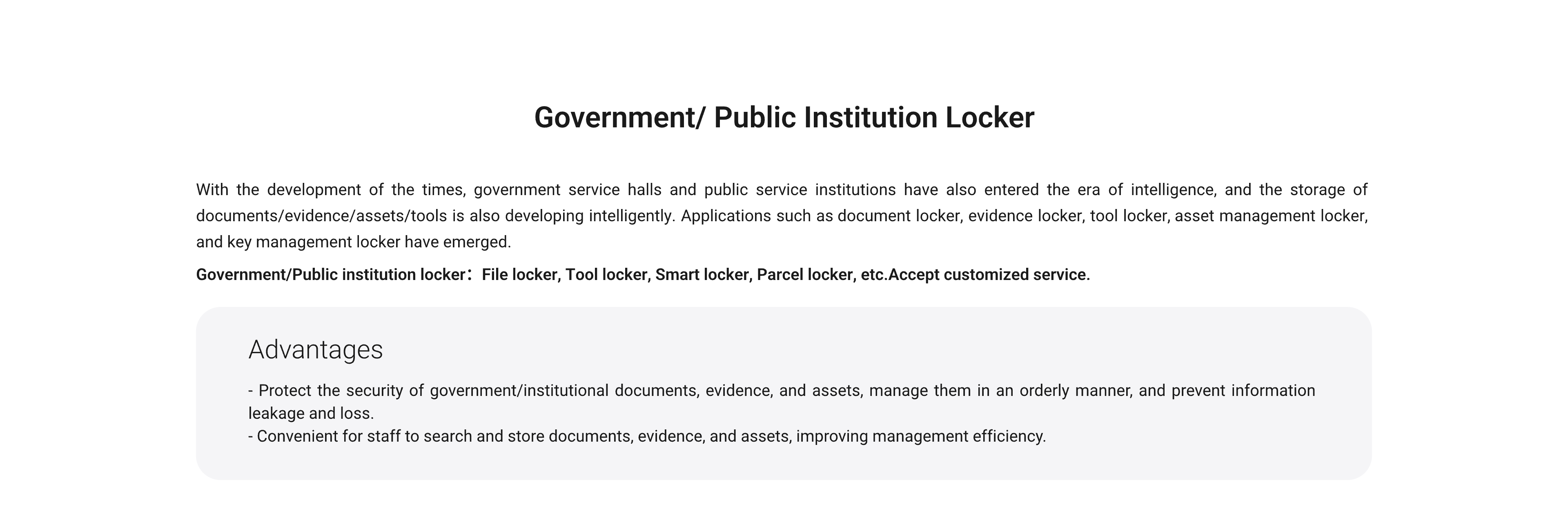 Government/Public institution locker from China manufacturer ...